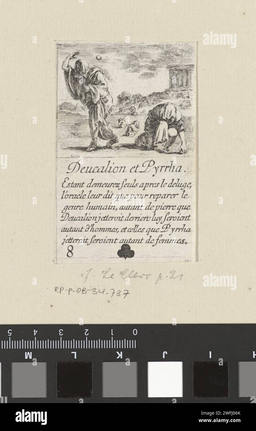 Deucalion en Pyrrha, Stefano Della Bella, 1620 - 1664 print. playing ...