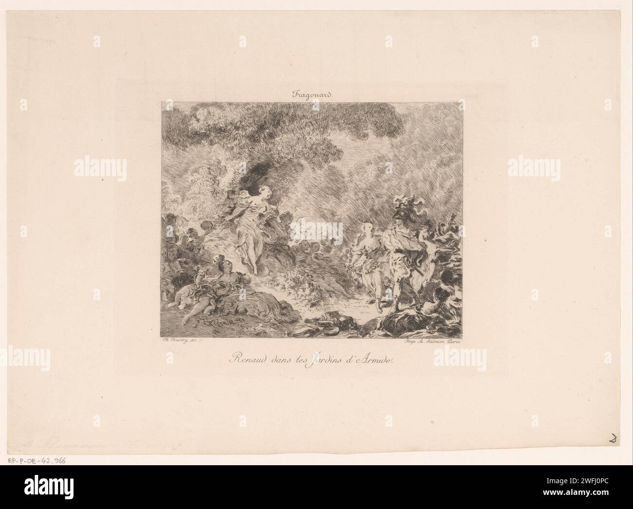 Rinaldo en Armida, Charles Courtry, after Jean Honoré Fragonard, 1881 ...