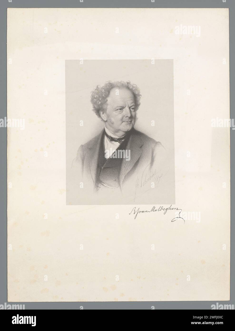 Portrait of Robert-Julien van Maldeghem, Joseph Schubert, 1871 print ...