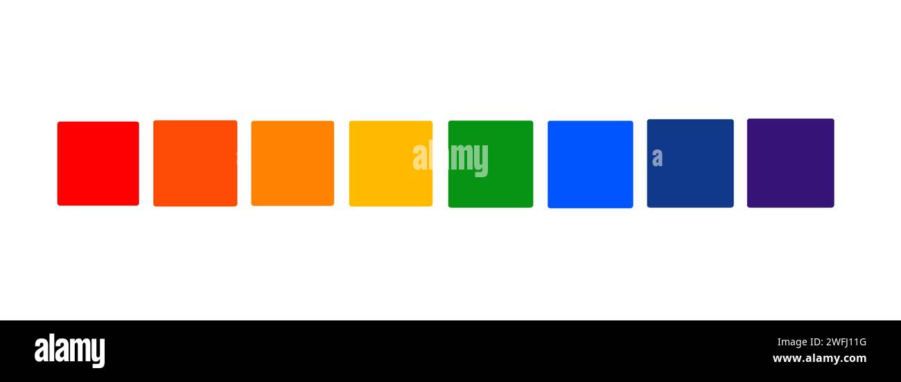 Color palette illustration. Rainbow colors in square shapes Stock Photo ...