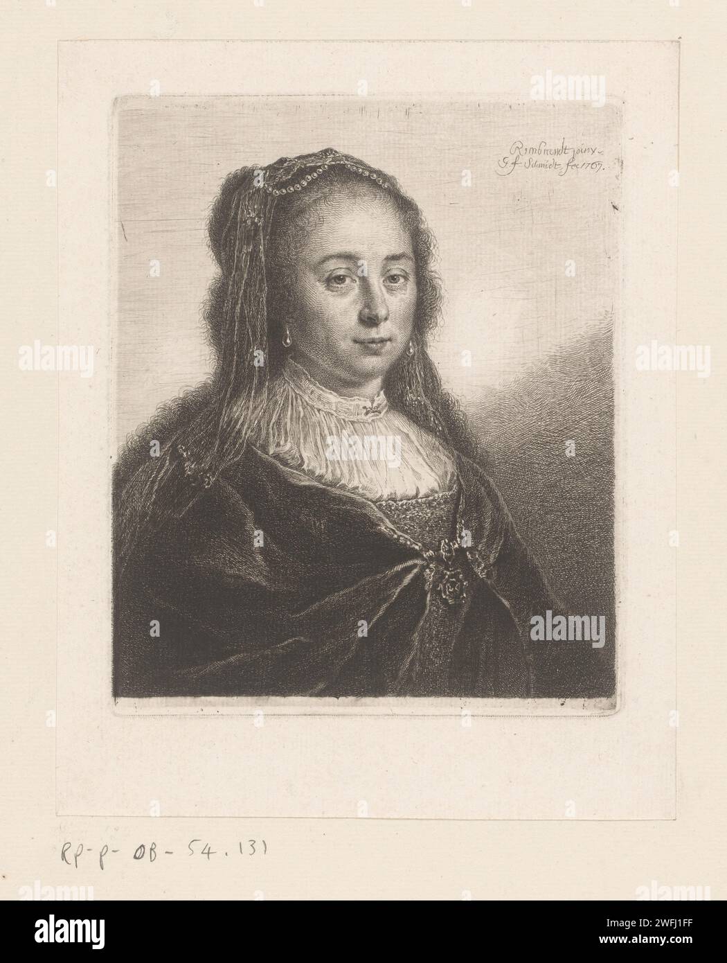 Young woman with veil with pearls, Georg Friedrich Schmidt, after ...
