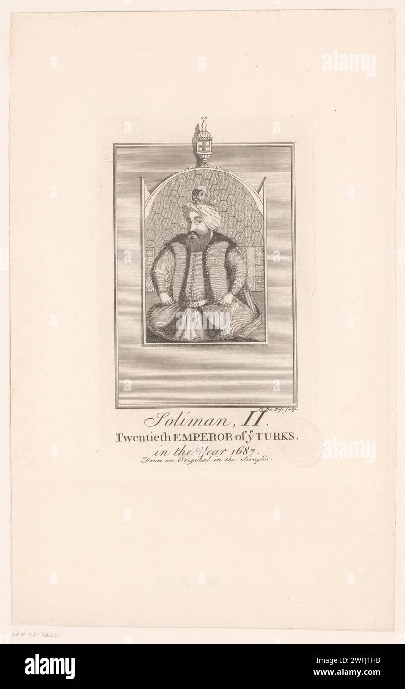 Portret Van Süleyman 2, Claude Dubosc, 1692 - 1745 print Numbered in ...