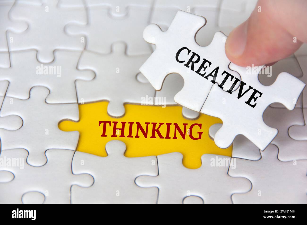 Creative Thinking text on missing jigsaw puzzle. Creative thinking ... Creative Thinking text on missing jigsaw puzzle. Creative thinking ...