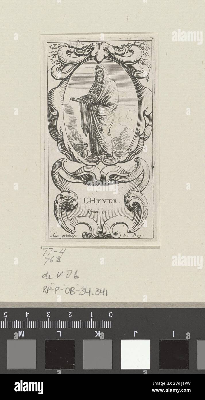 Winter, Stefano Della Bella, 1620 - 1664 print A men's figure in Toga ...