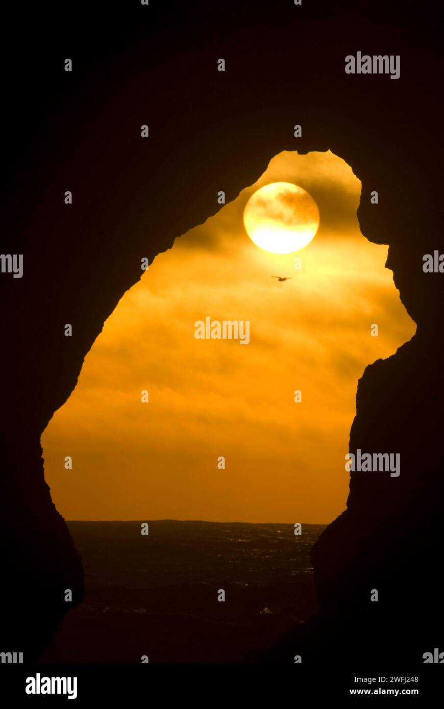 Sea arch sunset, Bandon State Park, Oregon Stock Photo - Alamy