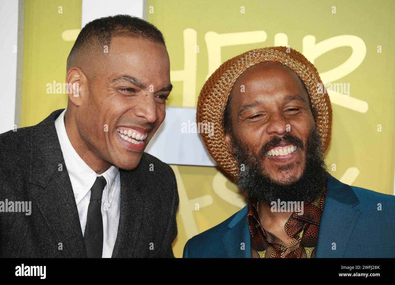 Reinaldo Marcus Green and Ziggy Marley attend the UK Premiere of "Bob ...