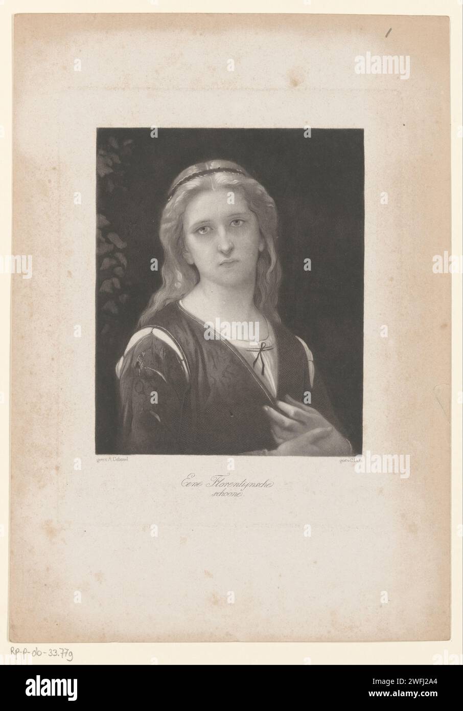 Young Florentine woman, Carl August Deis, After Alexandre Cabanel, 1833 ...