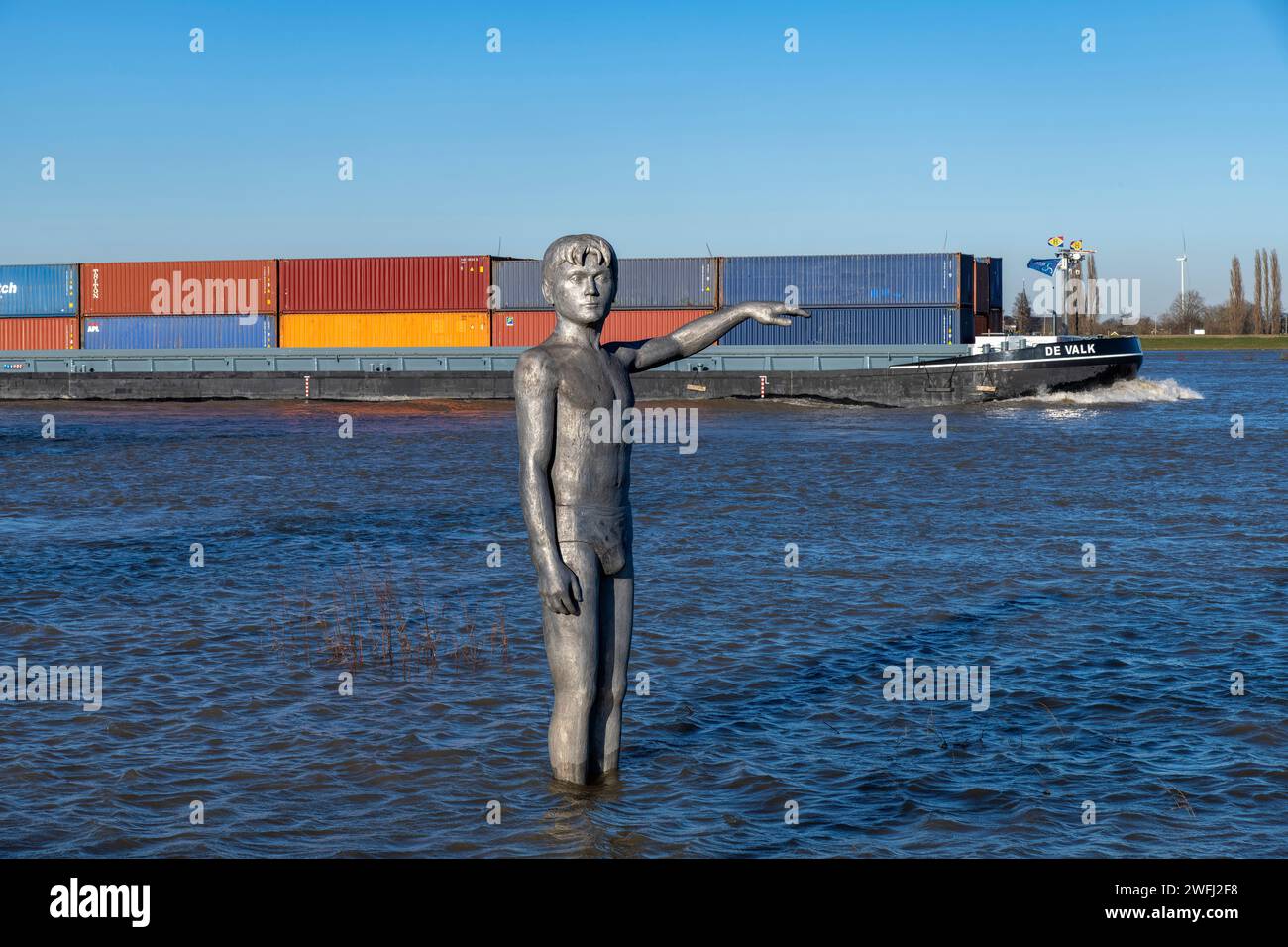 Zaltbommel, the Netherlands-January 9, 2024; Sculpture and water statue ...