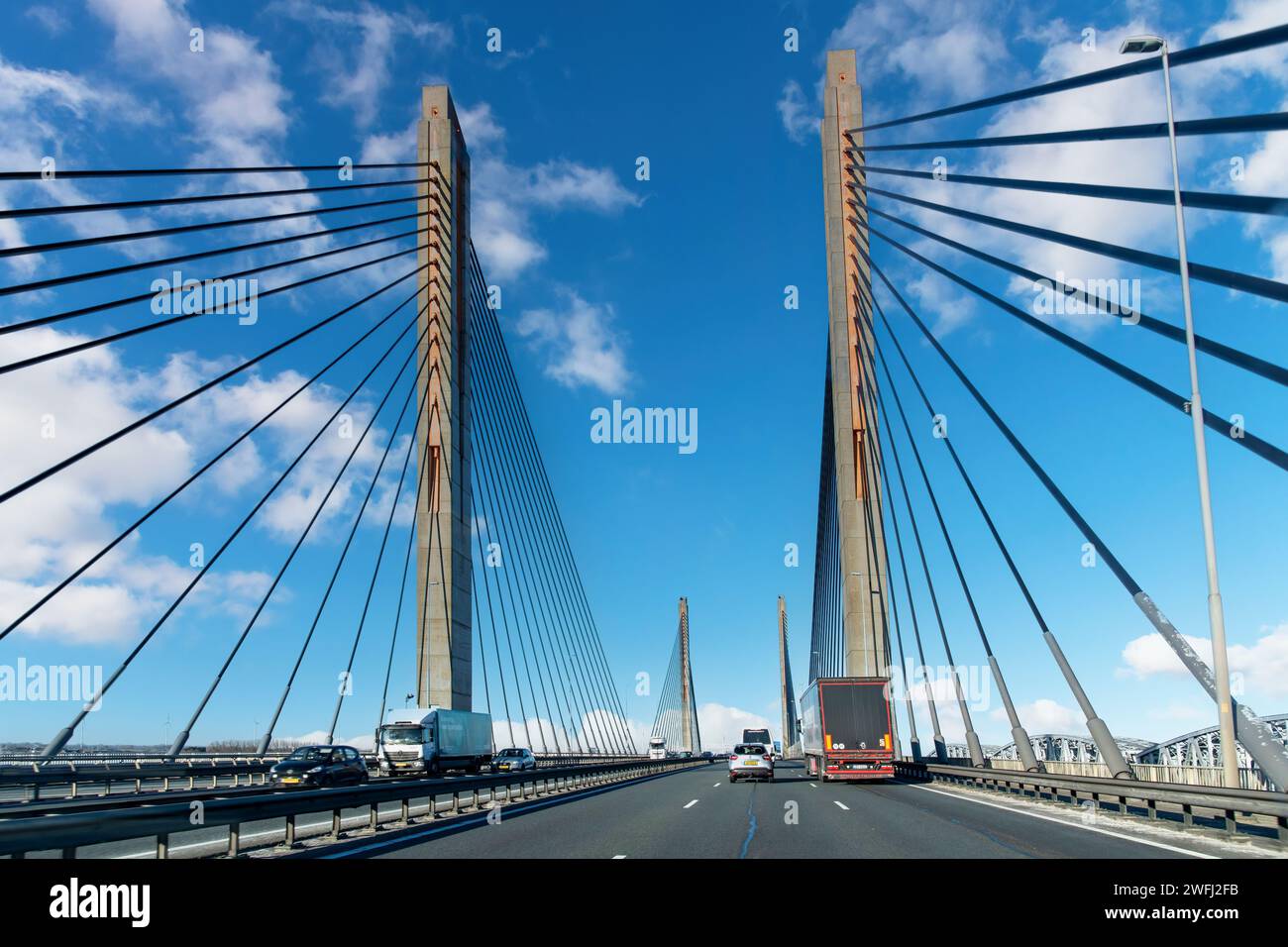 Zaltbommel, the Netherlands-January 9, 2024; Drivers perspective on the ...
