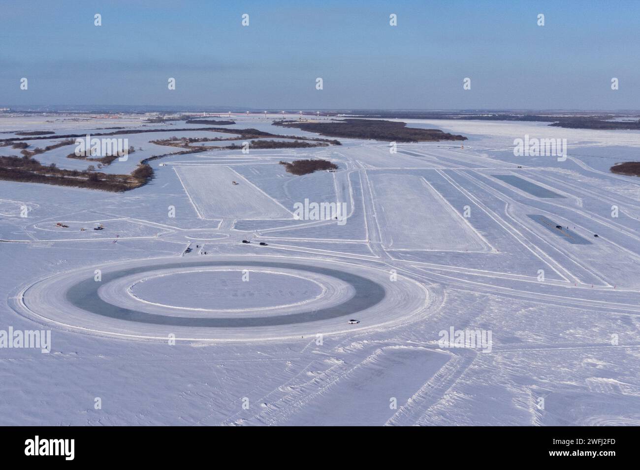 (240131) -- HEIHE, Jan. 31, 2024 (Xinhua) -- An aerial drone photo ...