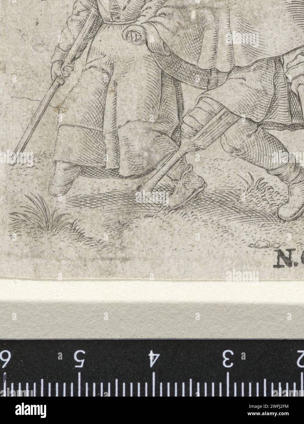 Dancing farmer with beggars and a woman, Cornelis Massijs, 1577 print ...