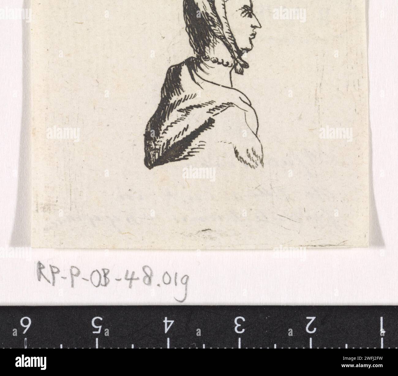 Bust of young woman, to the right, Hendrik van Maarseveen, 1741 - 1792 ...