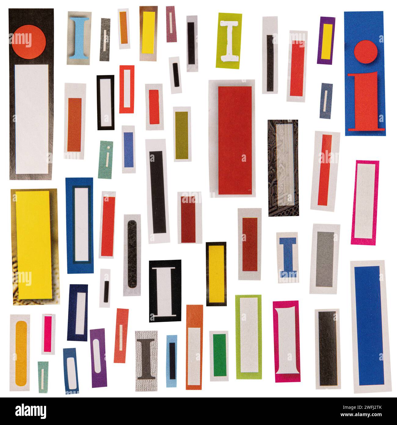 Letter I cut out from newspapers, isolated on white background Stock ...