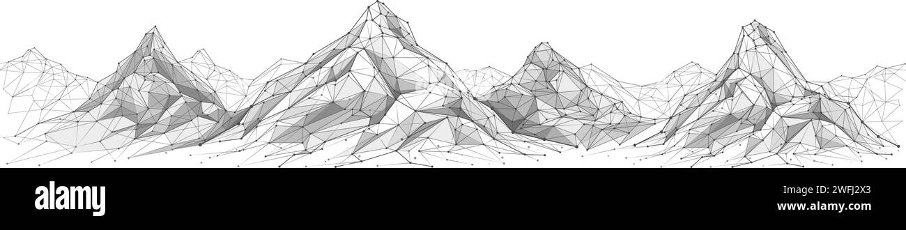 Abstract mountain landscape. Polygonal sketch. Outline background Stock ...
