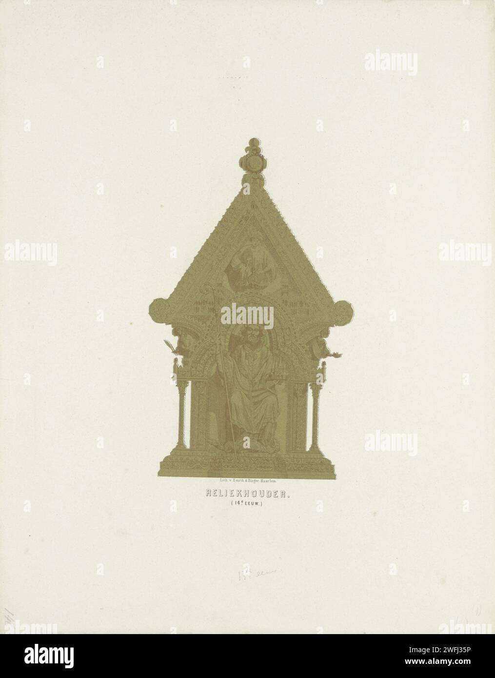 Reliekhouder, 14th century, Anonymous, 1857 - 1864 print Relic holder ...