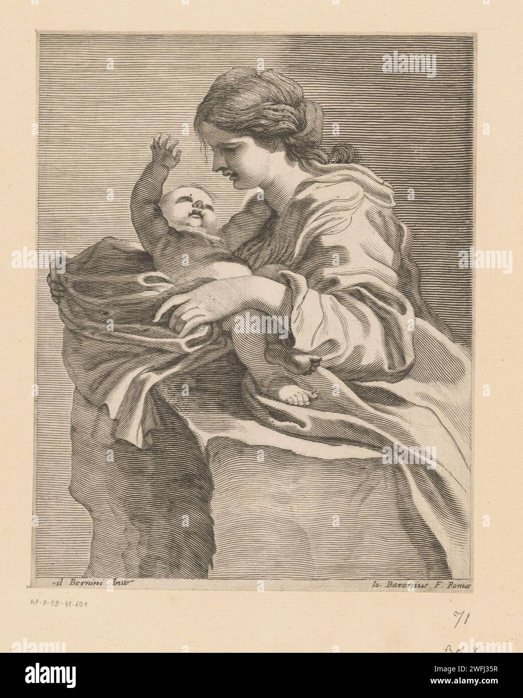 Maria met Kind, Jean Baron, after Giovanni Lorenzo Bernini, 1638 - in ...