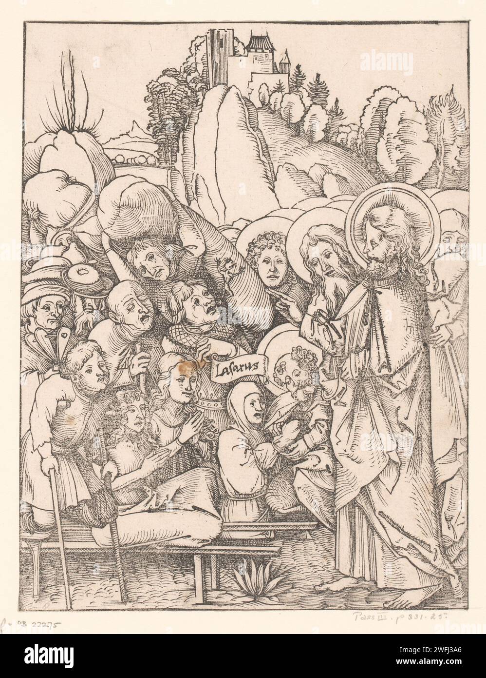 Opwekking by Lazarus, Anonymous, Hans Wechtlin (I), 1490 - 1526 print ...