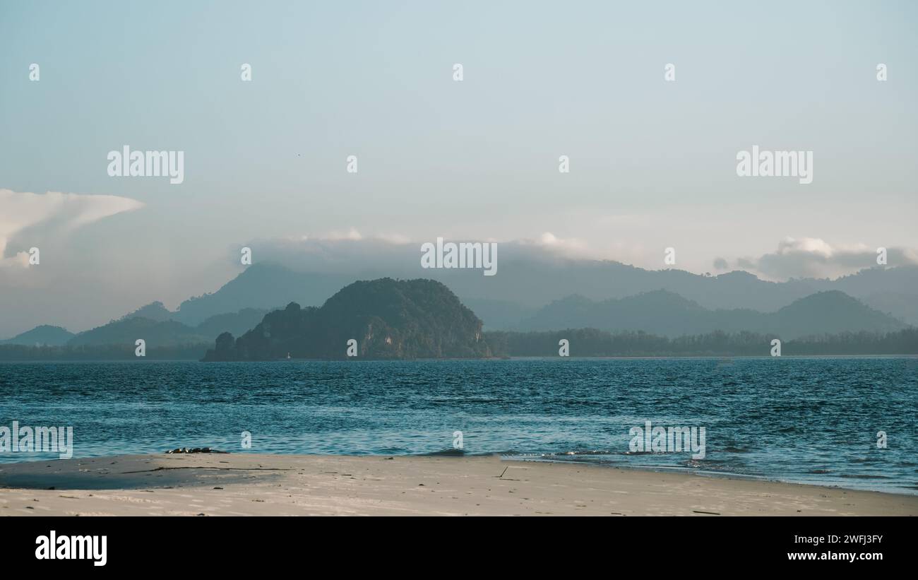 Sunset or sunrise at Koh Mook (Koh Muk), Thailand. Panorama of at ...