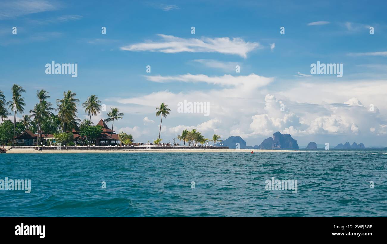 Beautiful beach and Palm trees on Koh Mook island in Thailand. Tropical ...