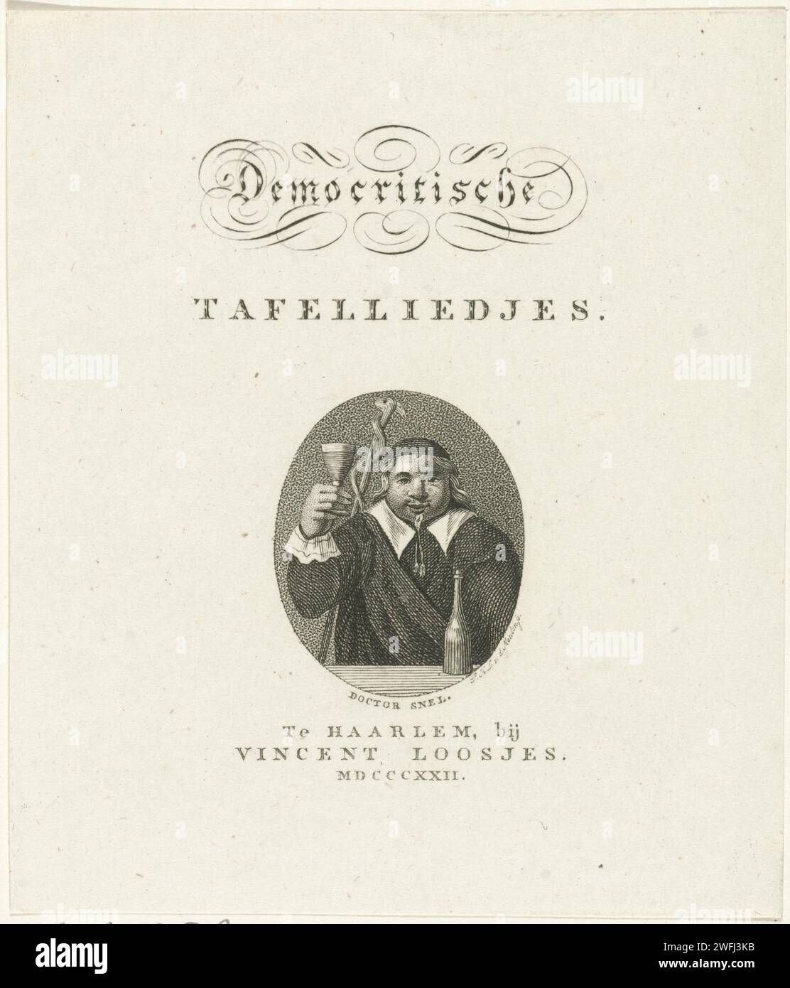 Portrait of doctor Snel, Pieter van der Meulen, 1822 print Portrait of ...