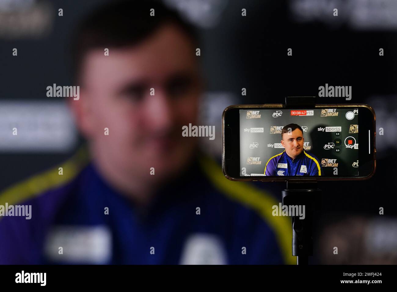 Luke Littler during the BetMGM Premier League launch at the ...