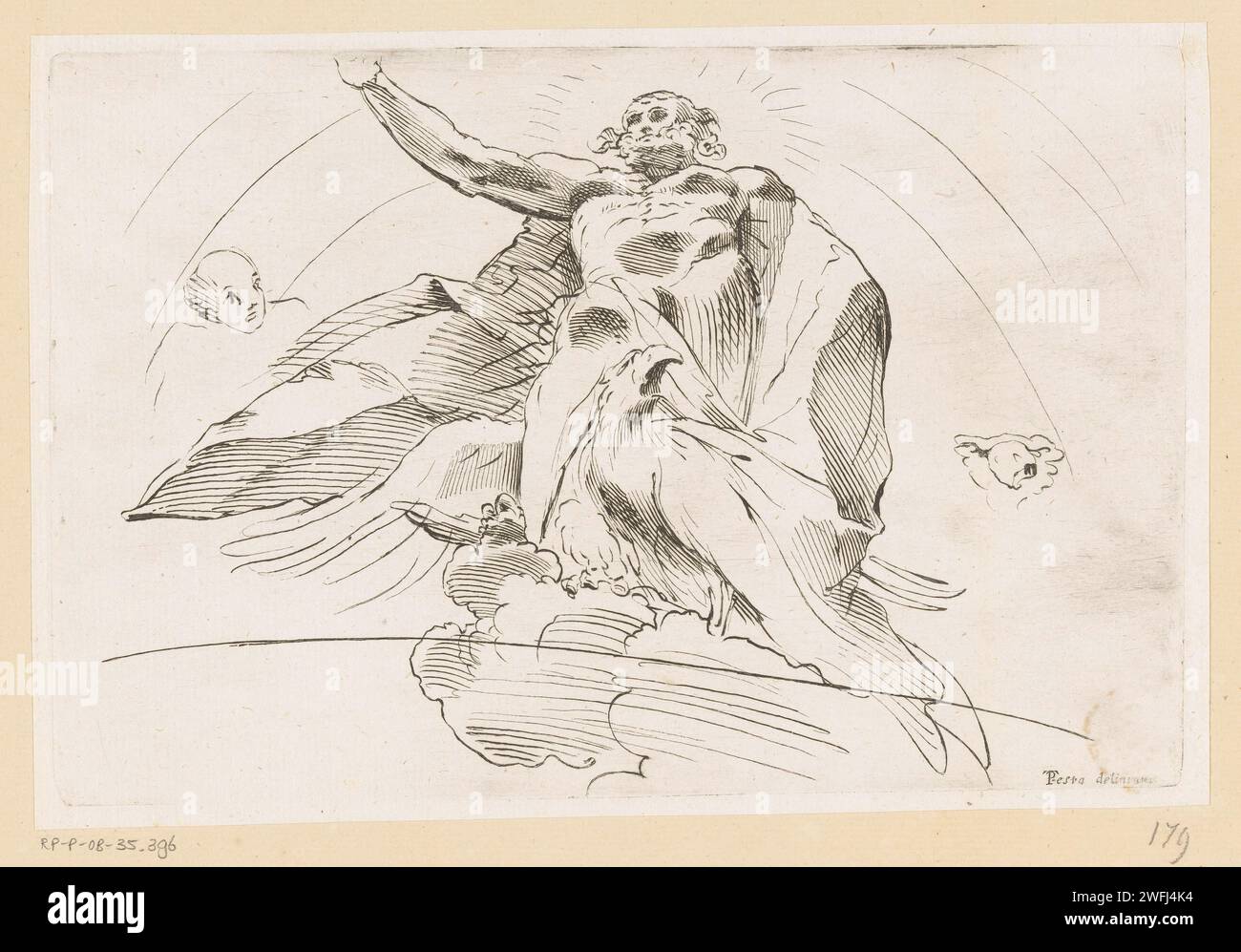 Jupiter, anonymous, after Pietro Testa, c. 1650 - c. 1750 print Jupiter ...