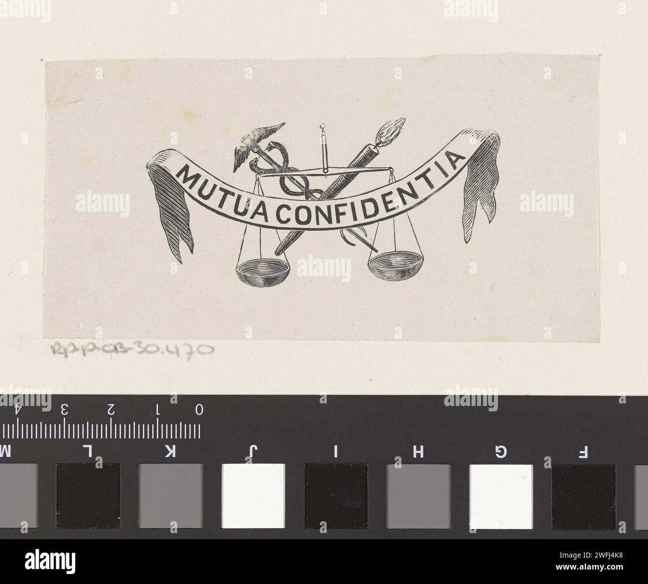 Vignette with a scales, a Mercury Staff and a torch, Isaac Weissenbruch ...