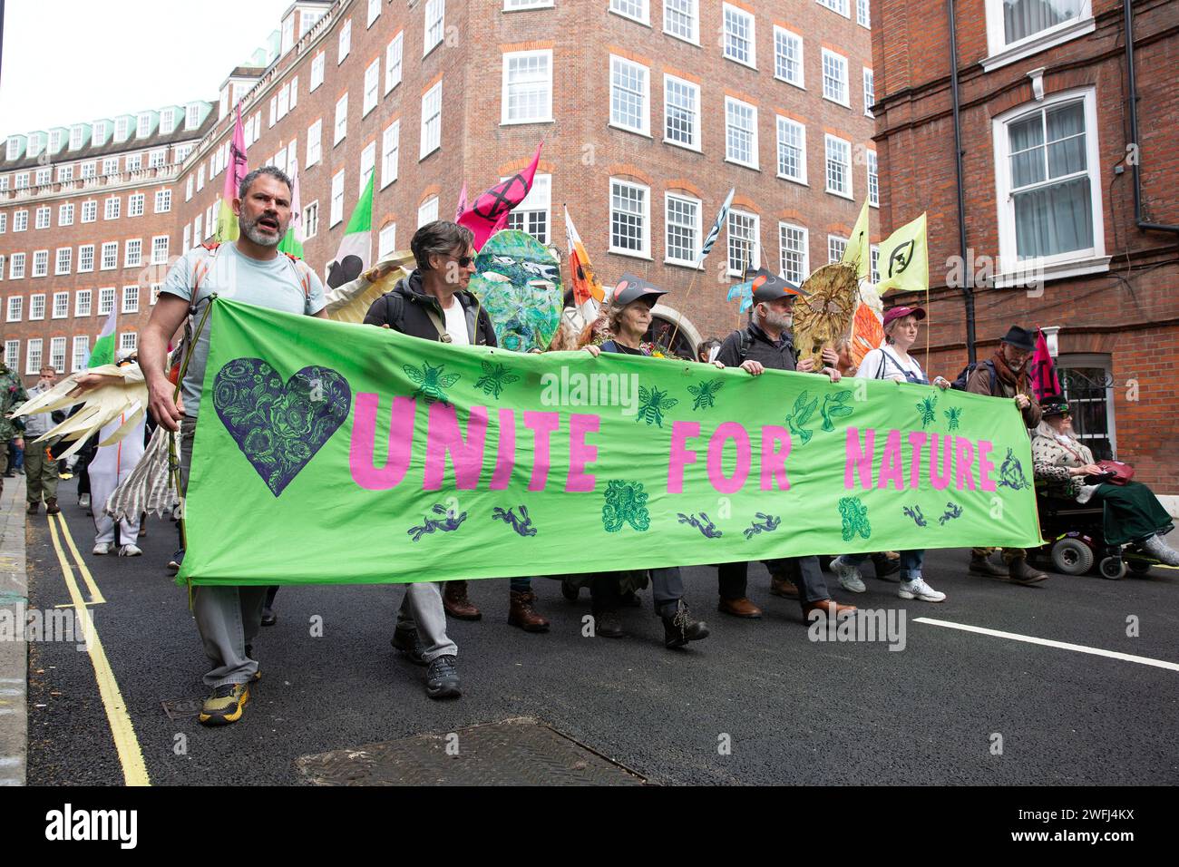 Climate activists gather and march during Extinction Rebellion’s action ...