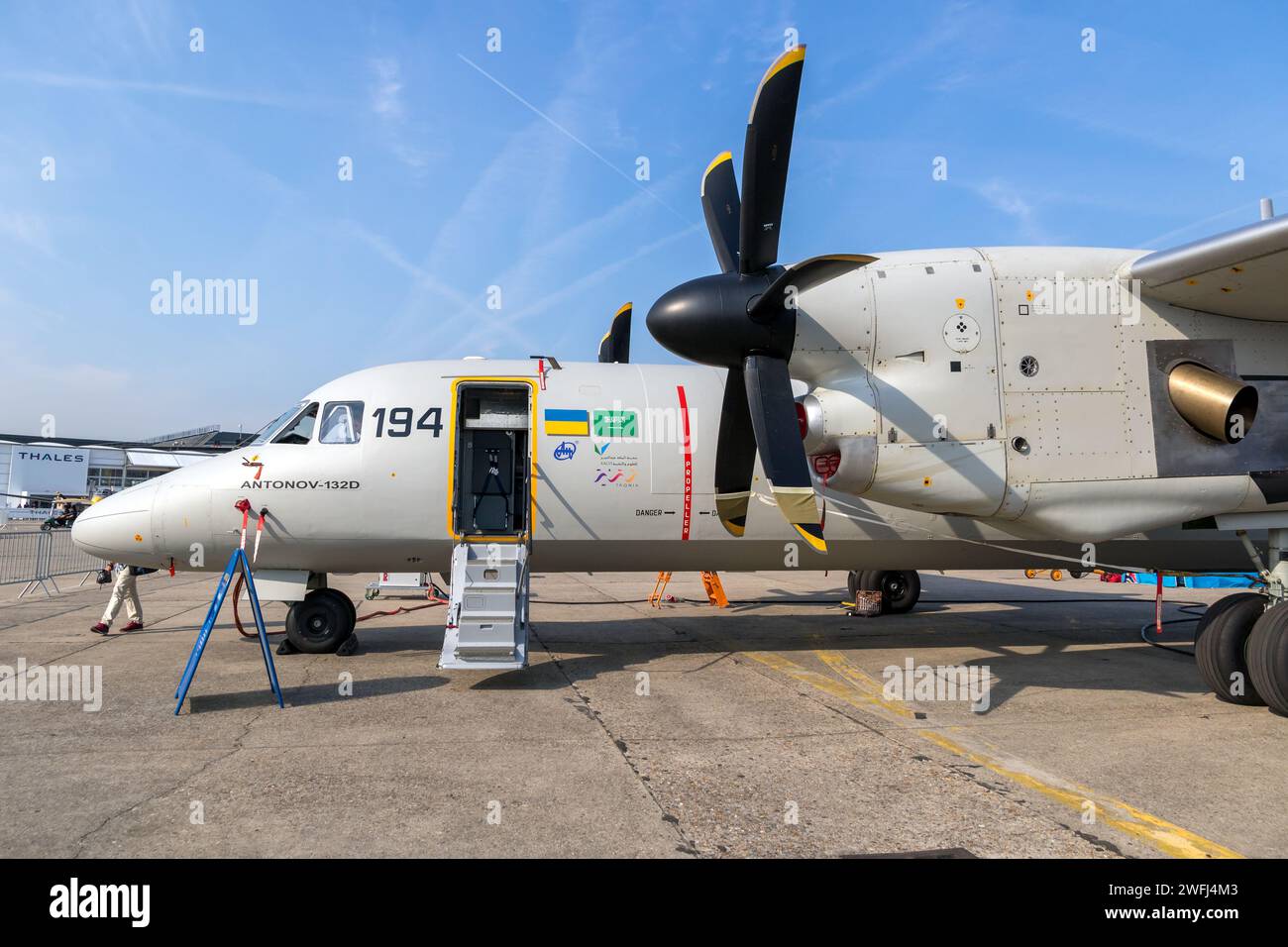 Antonov An-132 military transport aircraft. An improved version of the ...