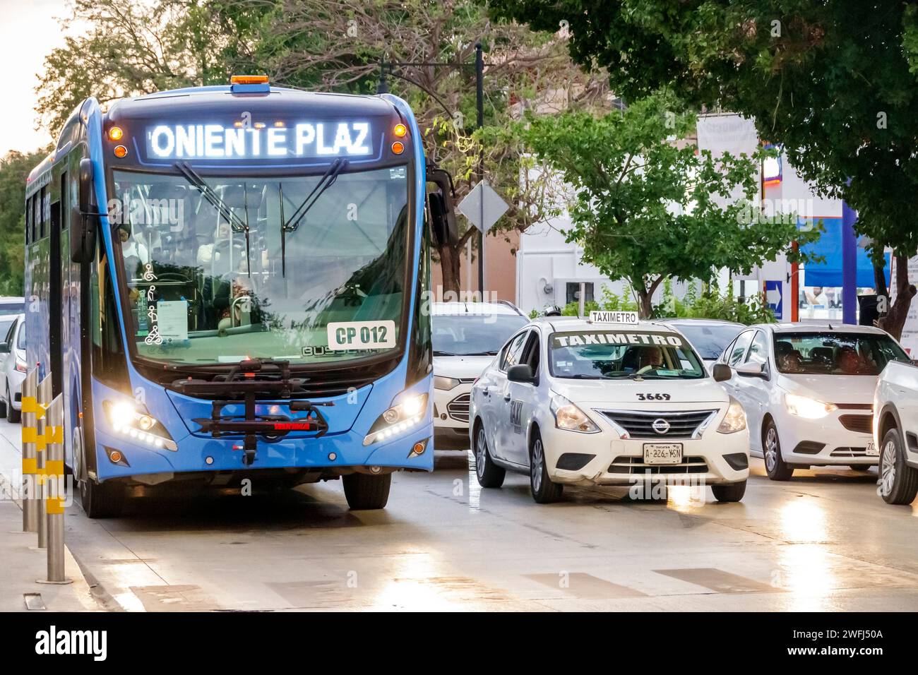 Merida Mexico,Zona Paseo Montejo Centro,Avenida Colon,public bus ...