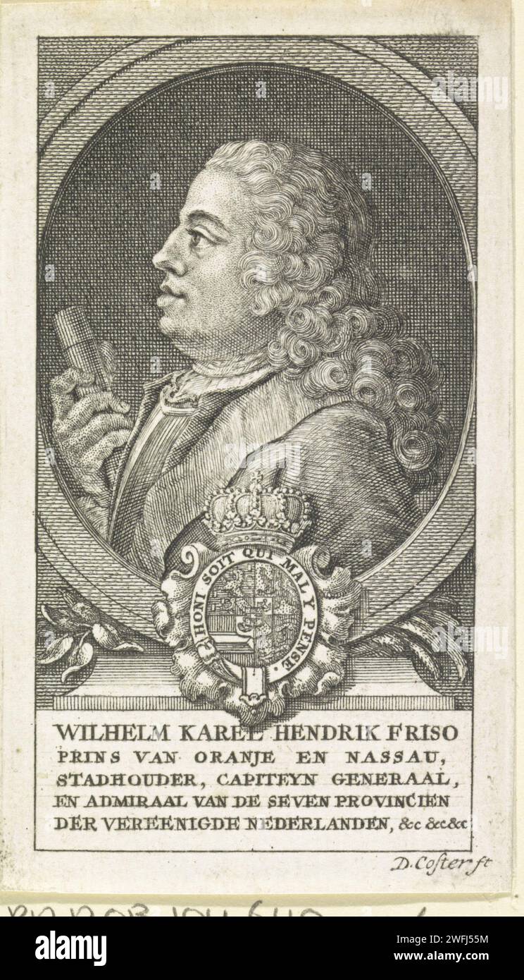 Portrait of William IV, Prince of Oranje -Nassau, David Coster, 1747 ...