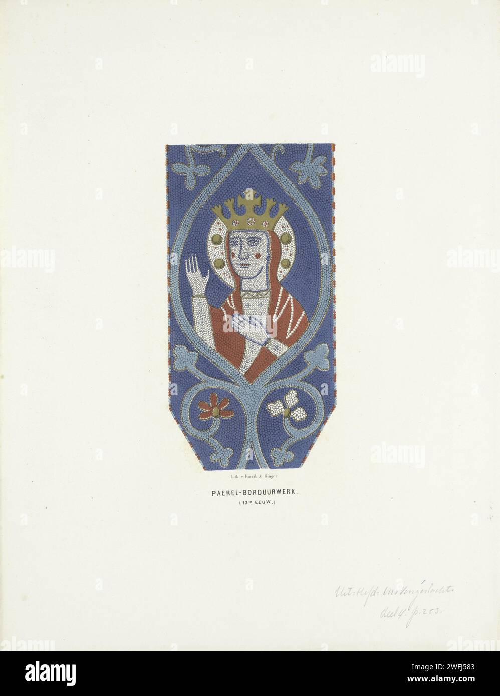 Pearl -signage, 13th century, Anonymous, 1857 - 1864 print Embroidery ...