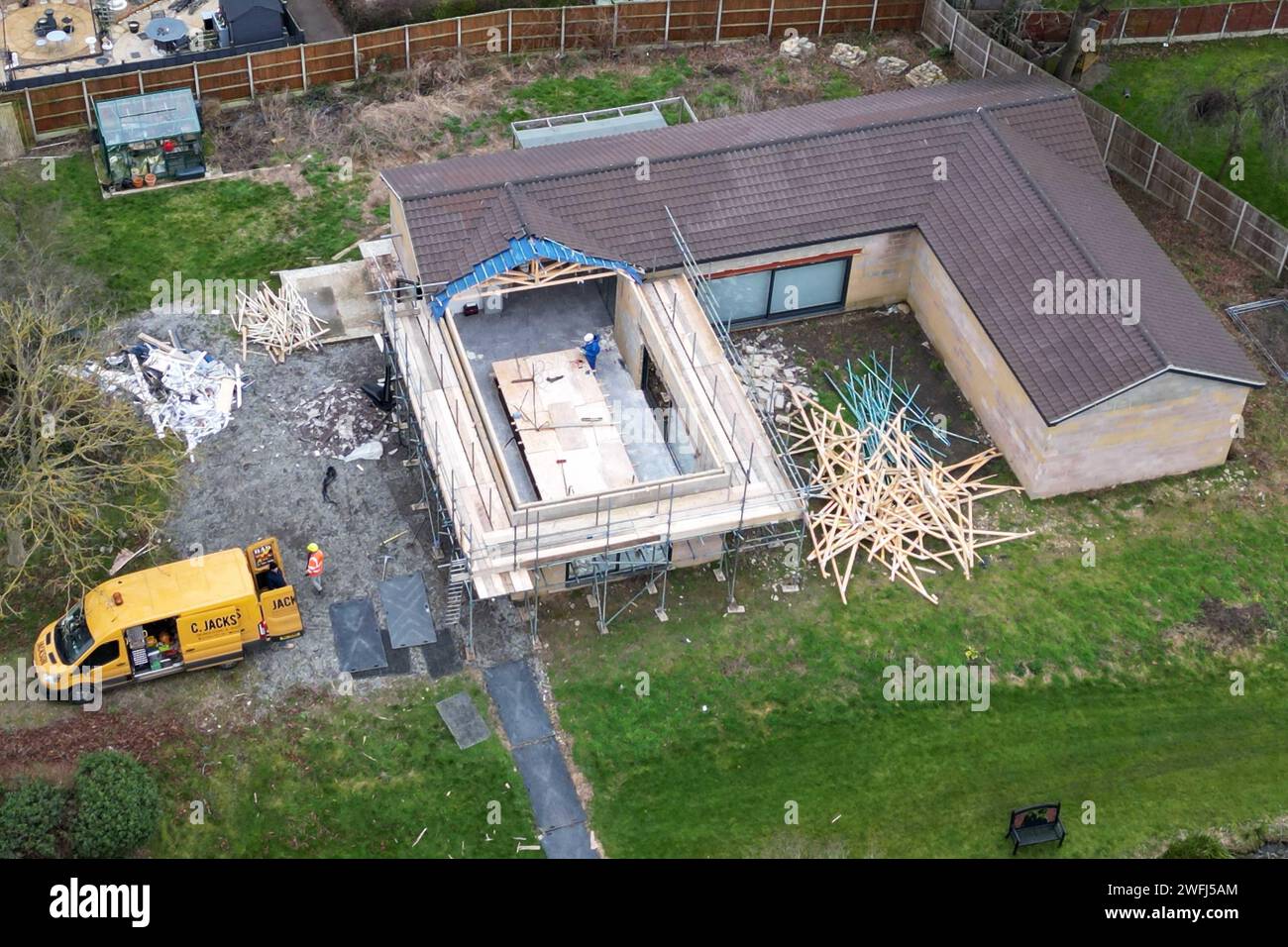 Work continues to demolish an unauthorised spa pool block at the home ...