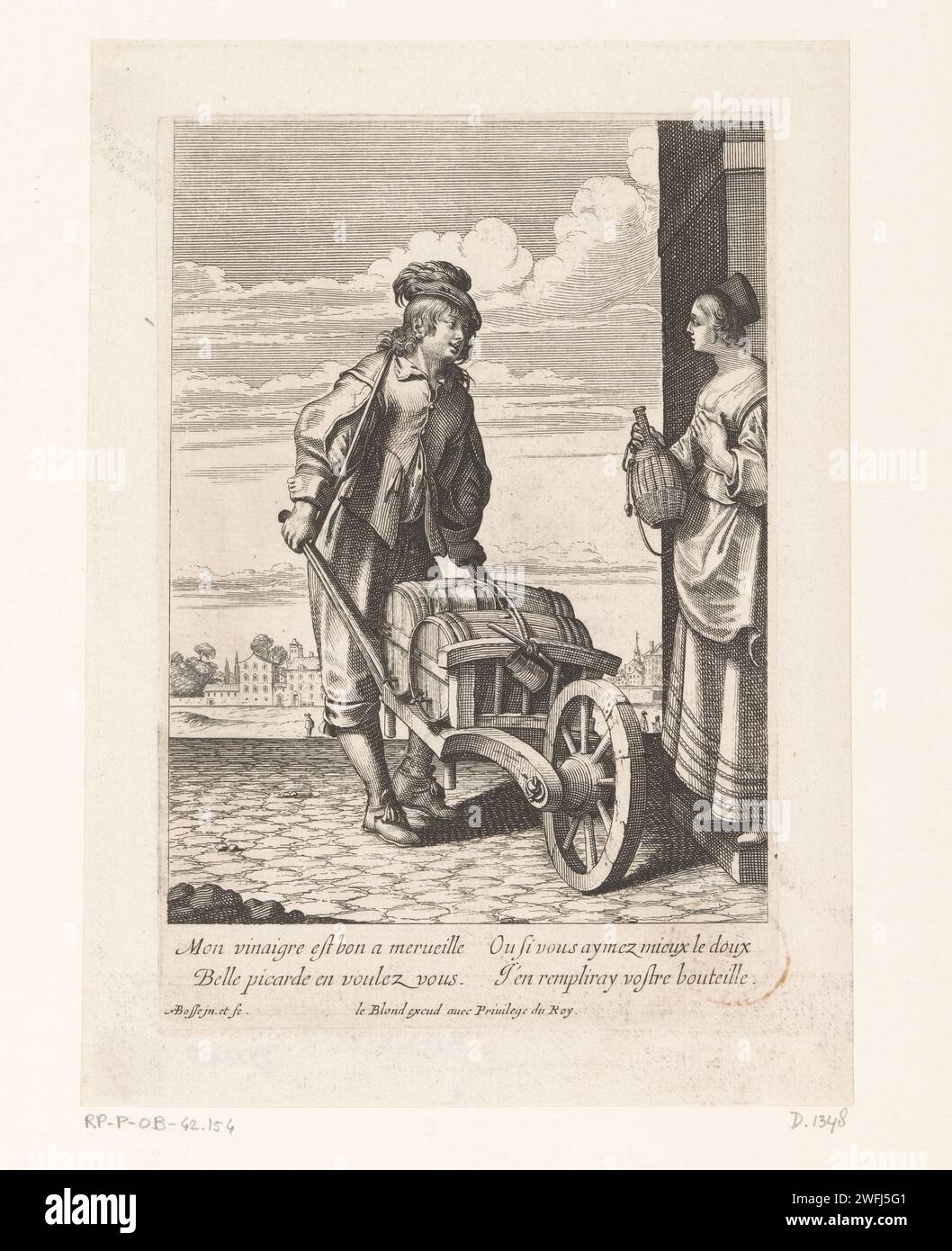Vijns seller, Abraham Bosse, 1629 - 1630 print Paris paper etching ...