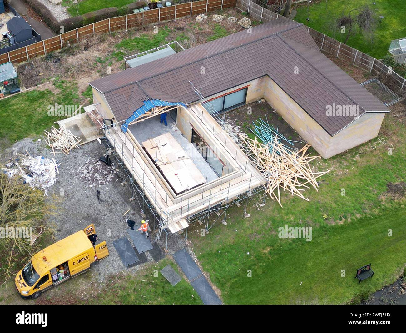Work continues to demolish an unauthorised spa pool block at the home ...