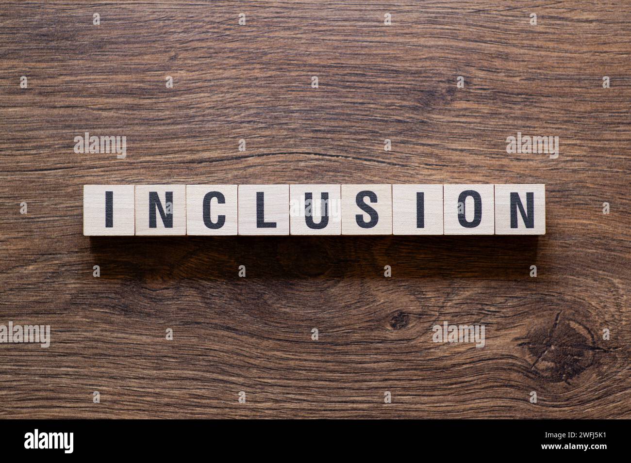 Inclusion - word concept on building blocks, text Stock Photo - Alamy