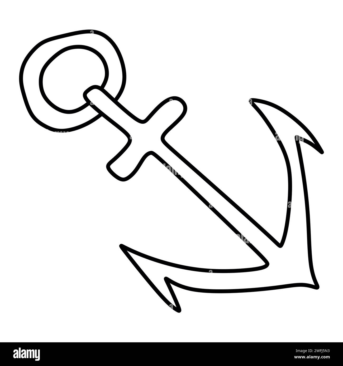 Simple anchor icon, Nautical symbol. Ocean Theme Vector Design element ...