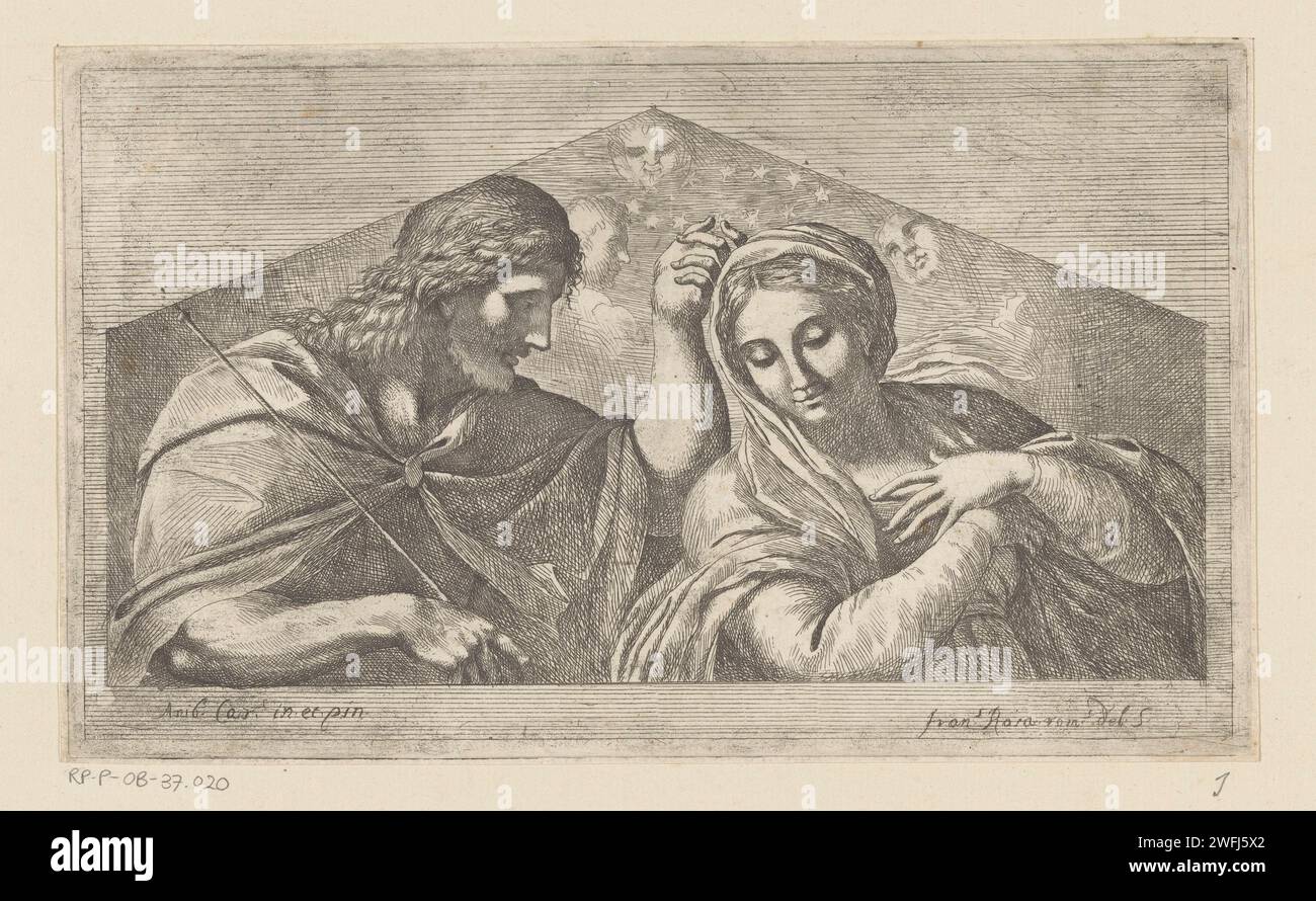 Christ crowned the Virgin Maria, Francesco Rosa, After Annibale ...