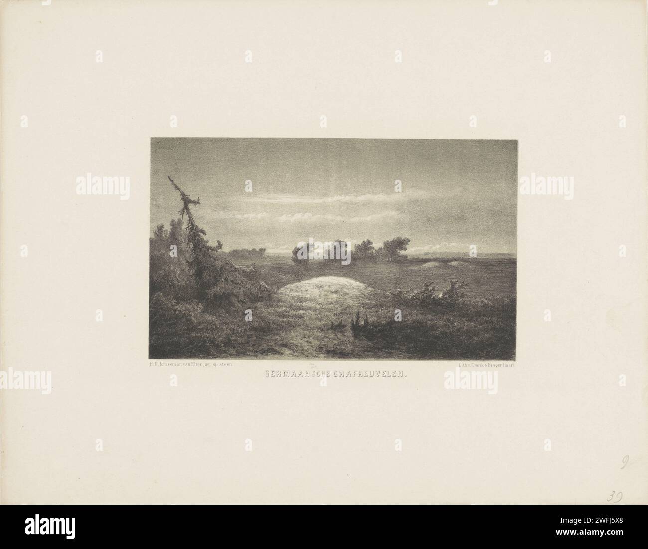 Germanic grave hills, Hendrik Dirk Kruseman van Elten, 1857 - 1864 ...