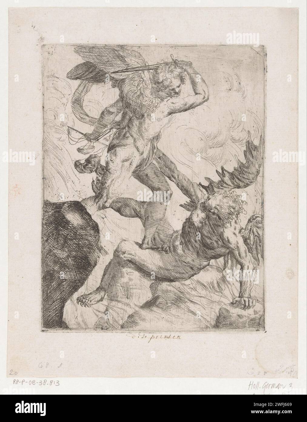 Archangel Michaël in fight with the devil, Giovanni Pietro Possenti ...