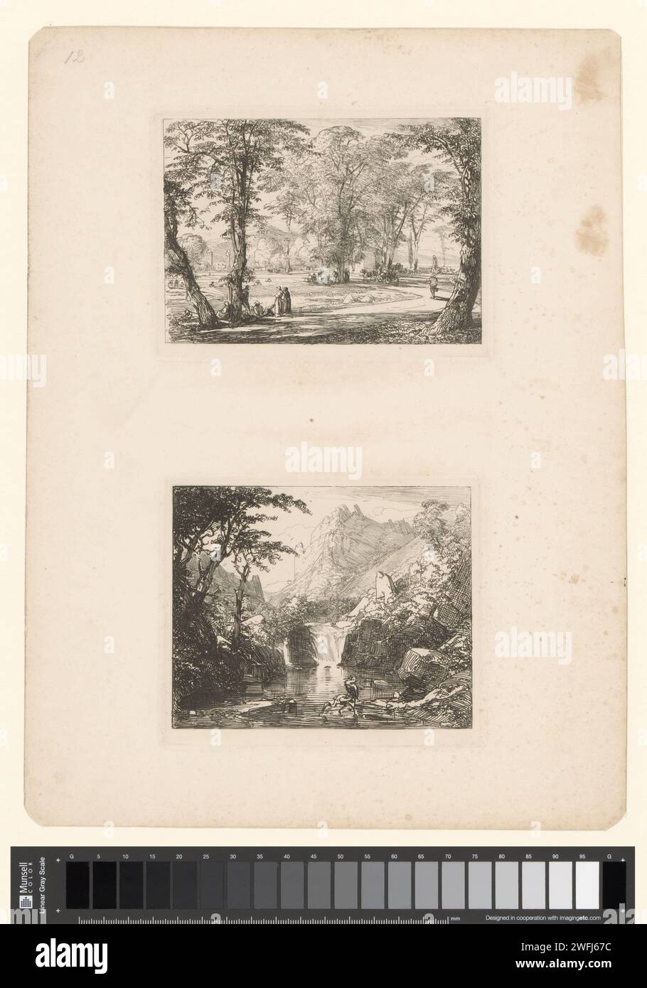 Two performances, Caspar Johann Nepomuk Scheuren, 1842 print View of a ...
