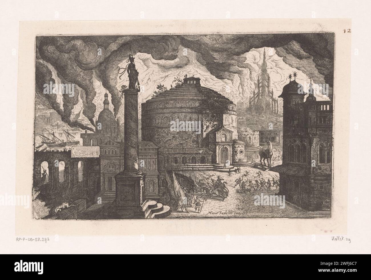 Paard van Troje, Isaac Major, 1586 - 1630 print paper engraving the ...