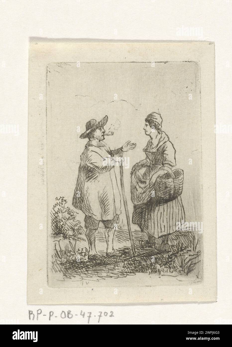 Boer and farmer in conversation, David van der Kellen (1804-1879), 1814 ...