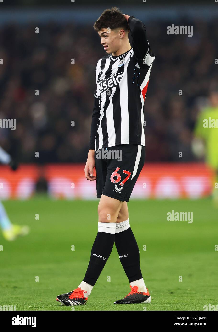 Birmingham, UK. 30th Jan, 2024. Lewis Miley of Newcastle United looks ...