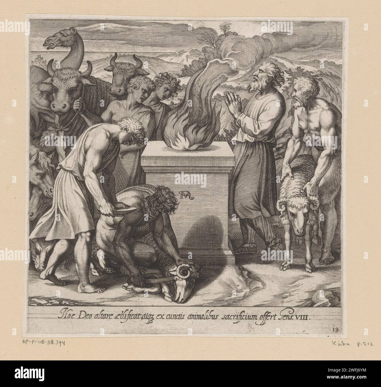Offer from Noah, Francesco Villamena, After Rafaël, 1626 print Noah and ...