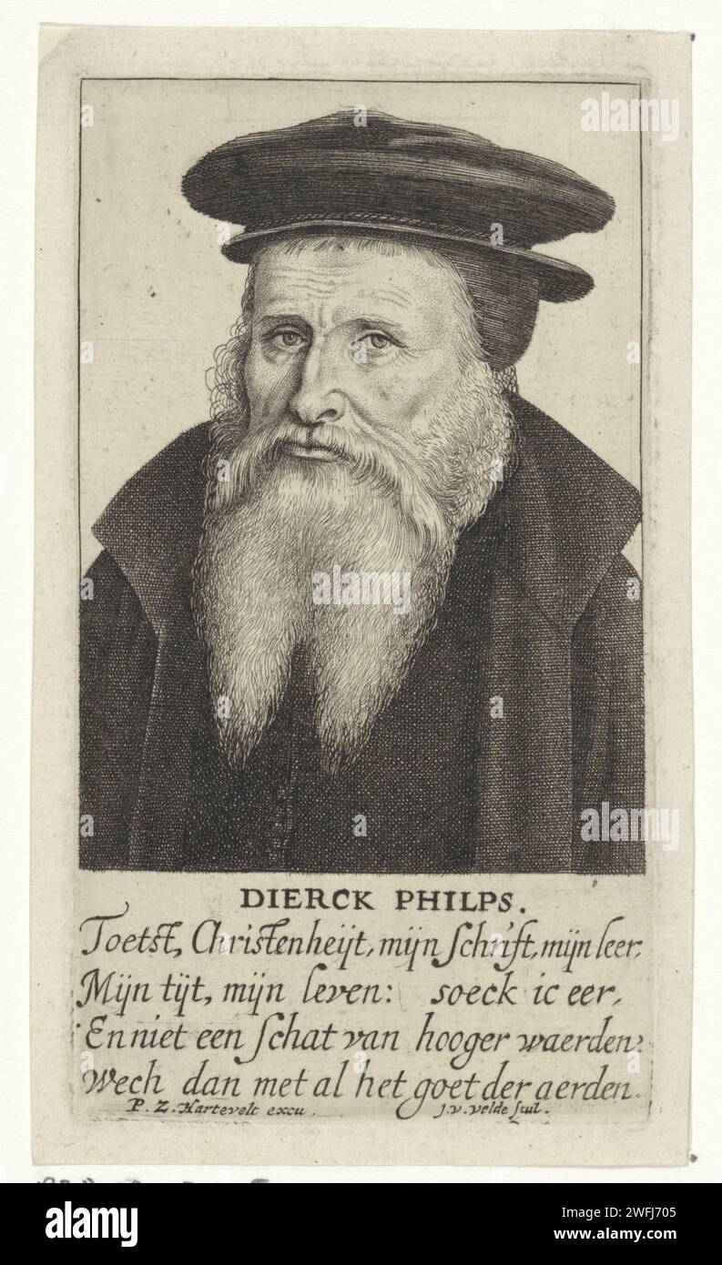 Portrait of Dirk Philips, Jan van de Velde (II), 1623 - 1641 print ...