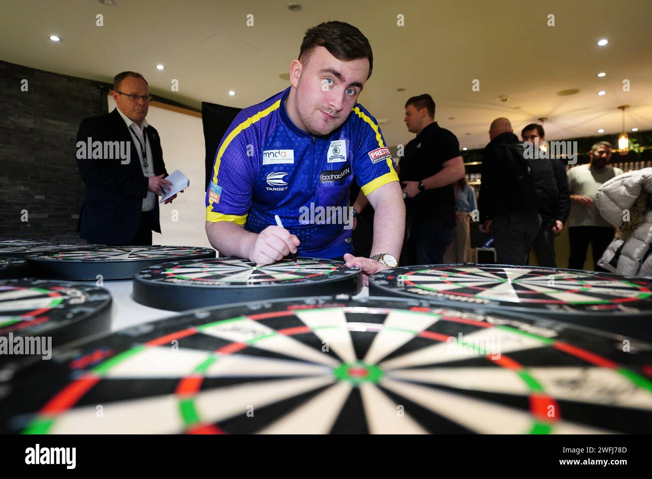 Luke Littler during the BetMGM Premier League launch at the ...