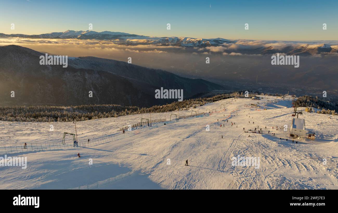 Aerial drone view ski chairlift hi-res stock photography and images - Alamy