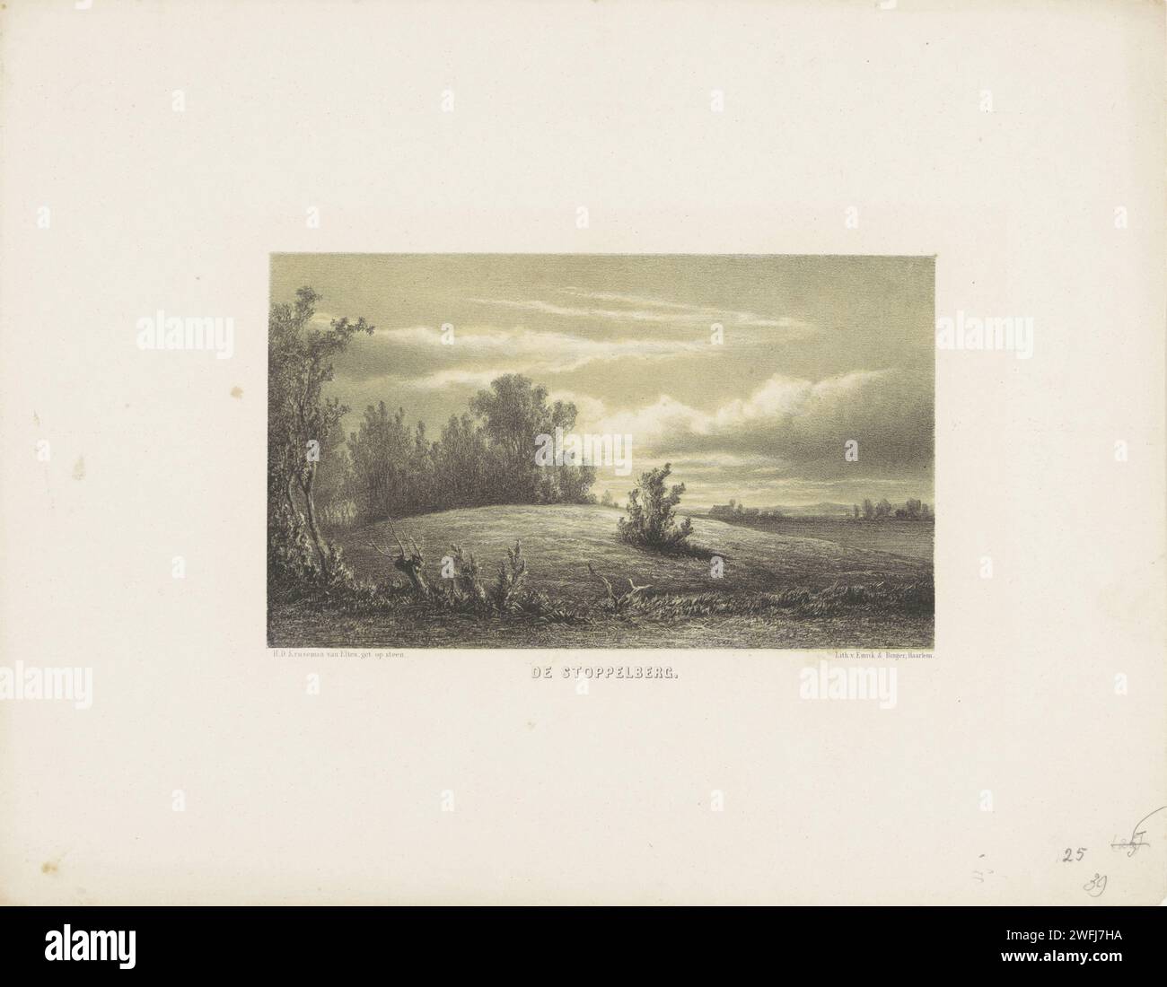 De Stoppelberg, 1857 - 1864 print Landscape with burial mound De ...
