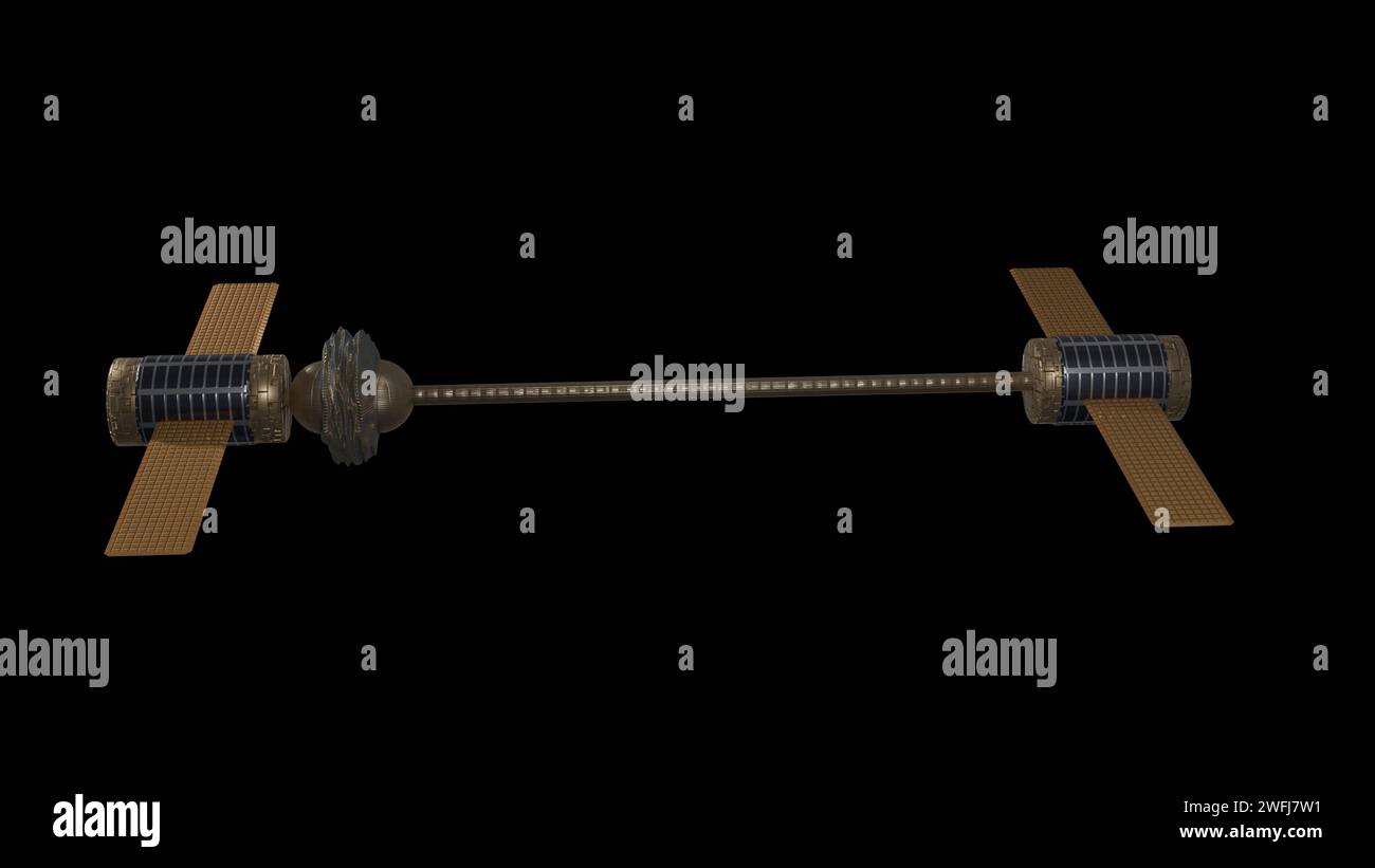Inflatable space station. Inflatable habitat made of interwoven fibers ...